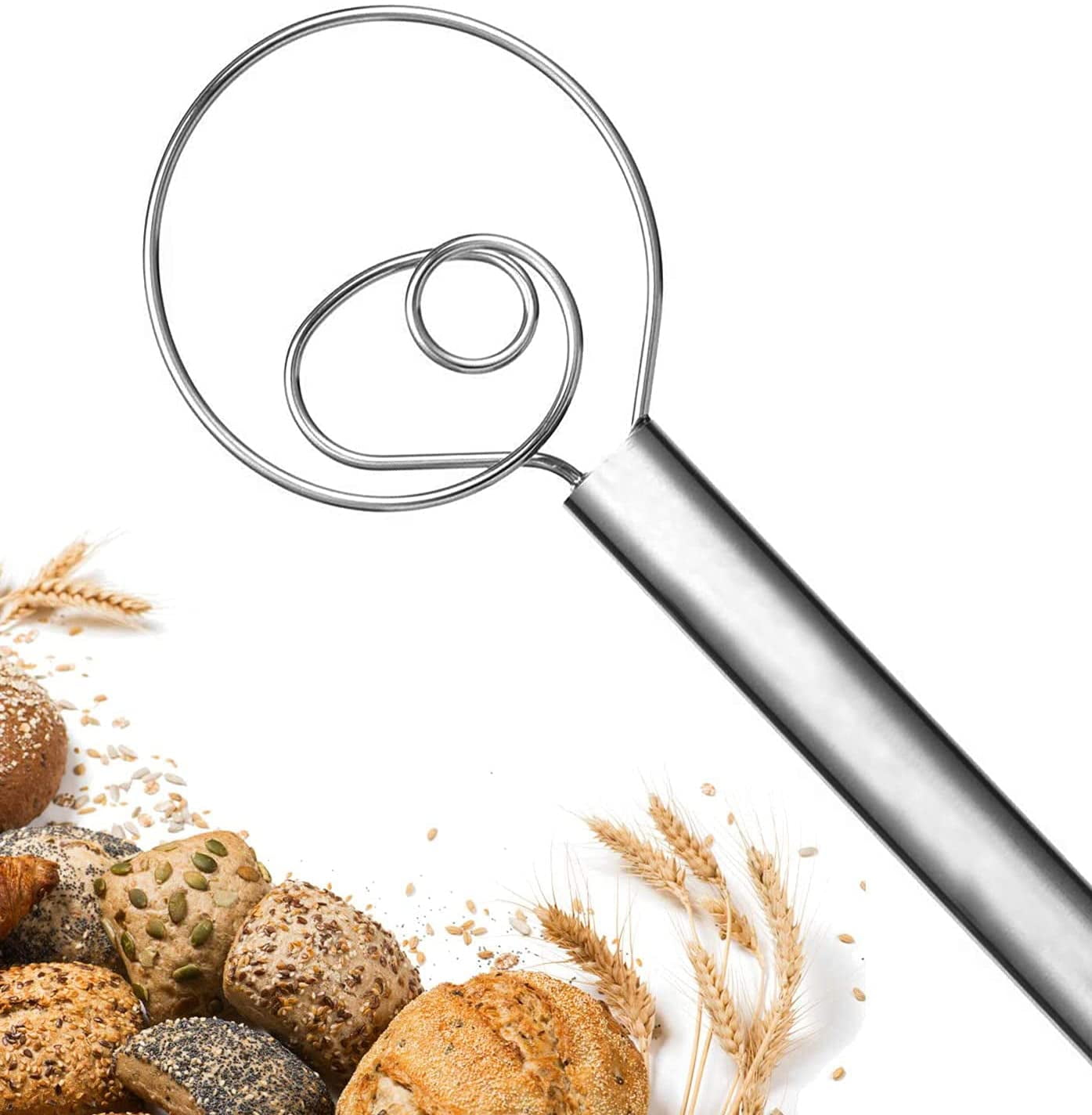 Danish Dough Whisk Hook for Bread Making,304 Stainless Steel Dutch ...