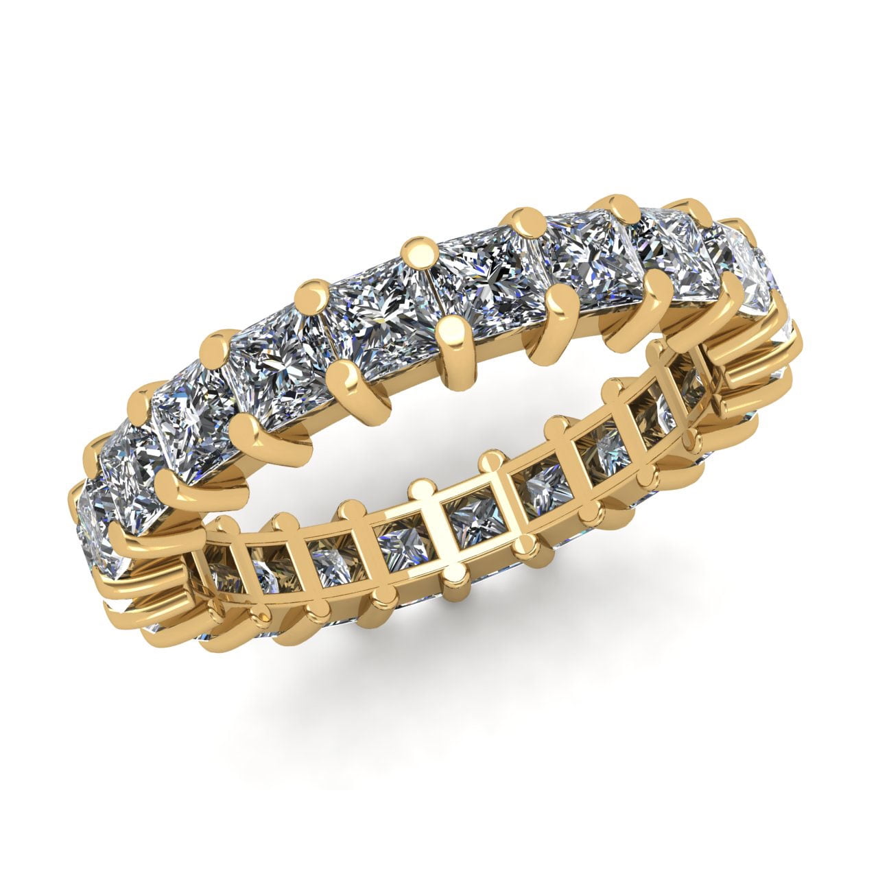 Natural 3.75Ct Princess Cut Diamond Shared Prong Women's Anniversary ...