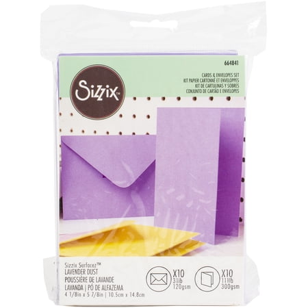 Sizzix Surfacez Card & Envelope Pack A6 10/Pkg-Lavender Dust -664841 ...