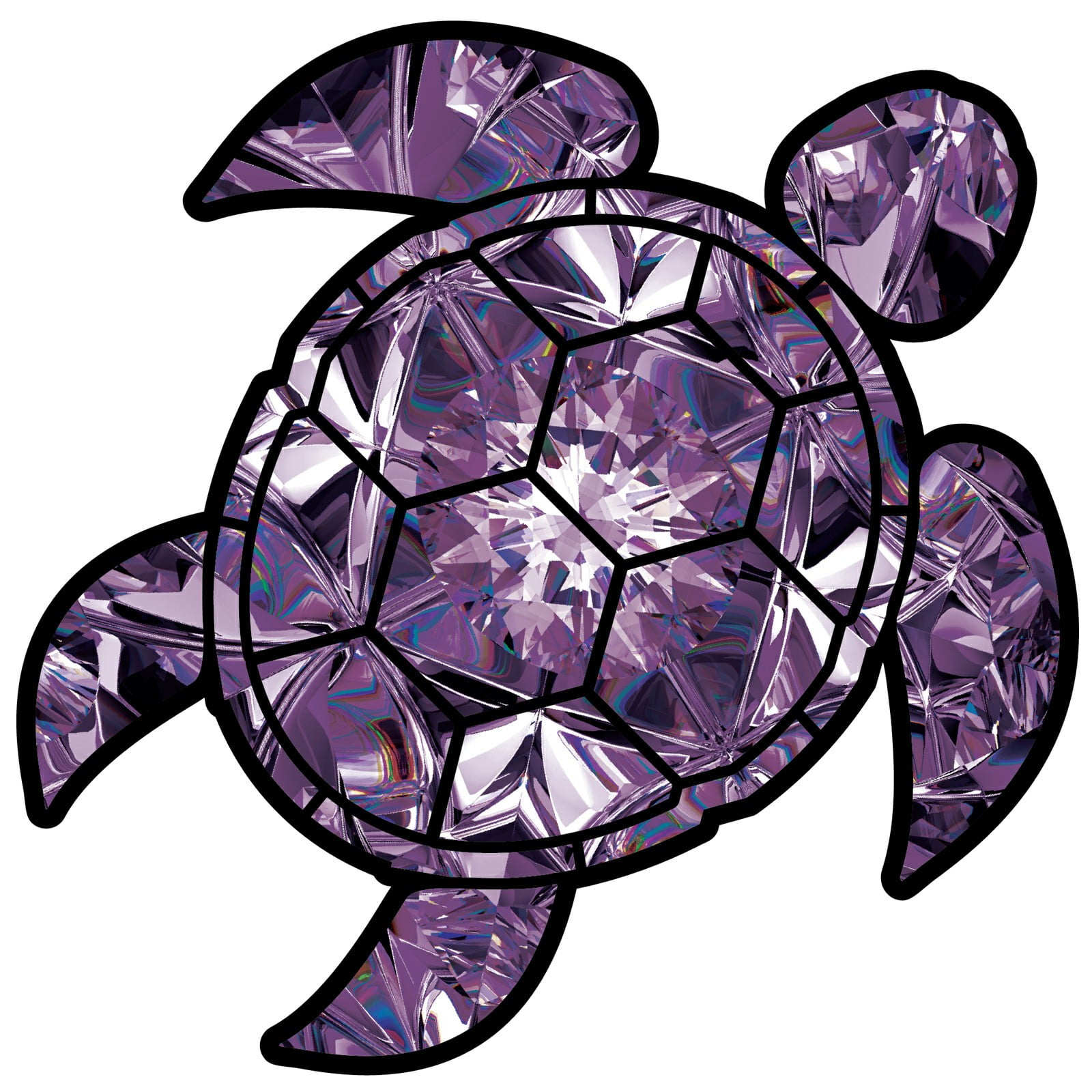 Amethyst Sea Turtle Birthstone Decal February Print Sticker Vinyl Rear ...