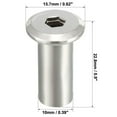 10Pcs Furniture Carbon Steel Nickel-Plated Post Sleeve Nut Reversed ...