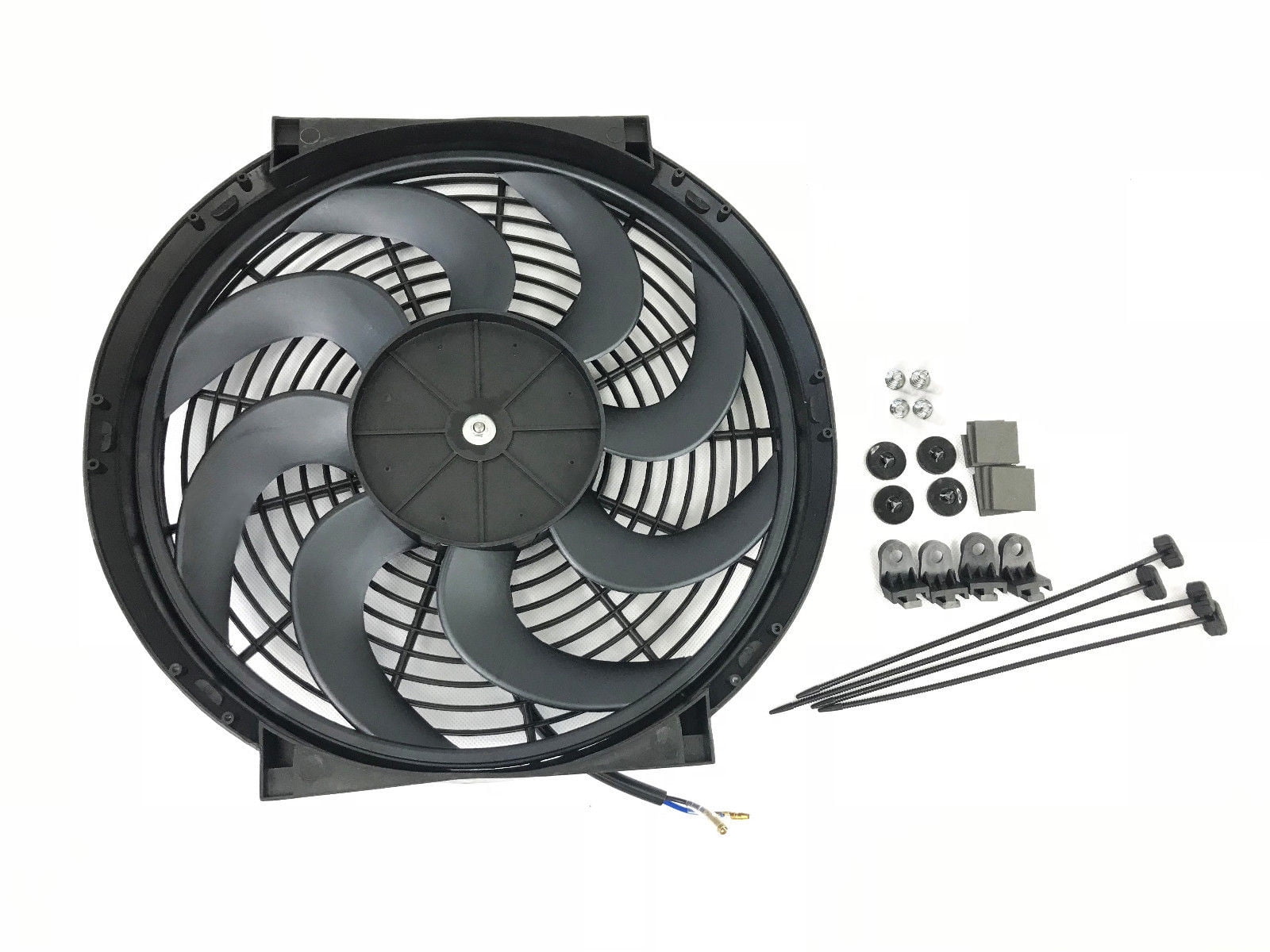 14" Racing Radiator Cooling Fan High Efficiency Slim Pull/Push+Mounting ...