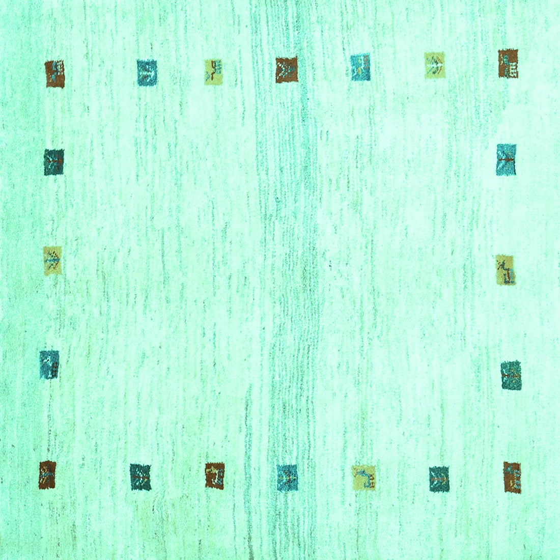 Ahgly Company Machine Washable Indoor Square Solid Turquoise Blue ...