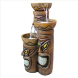 Design Toscano Cascading Aloha Tiki Three-Bowl Garden Fountain ...