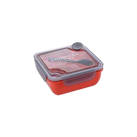 Student Square Lunch Box Grid Portable Leakproof Bento Box Microwavable ...