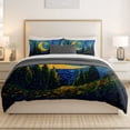 Abstract Moon Night Valley Forest Queen Size Bed Set,Mystical ...