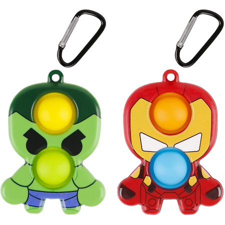 2 Packs Simple Bubble Popper Dimple Sensory Fidget Toy, Mini Keychain ...