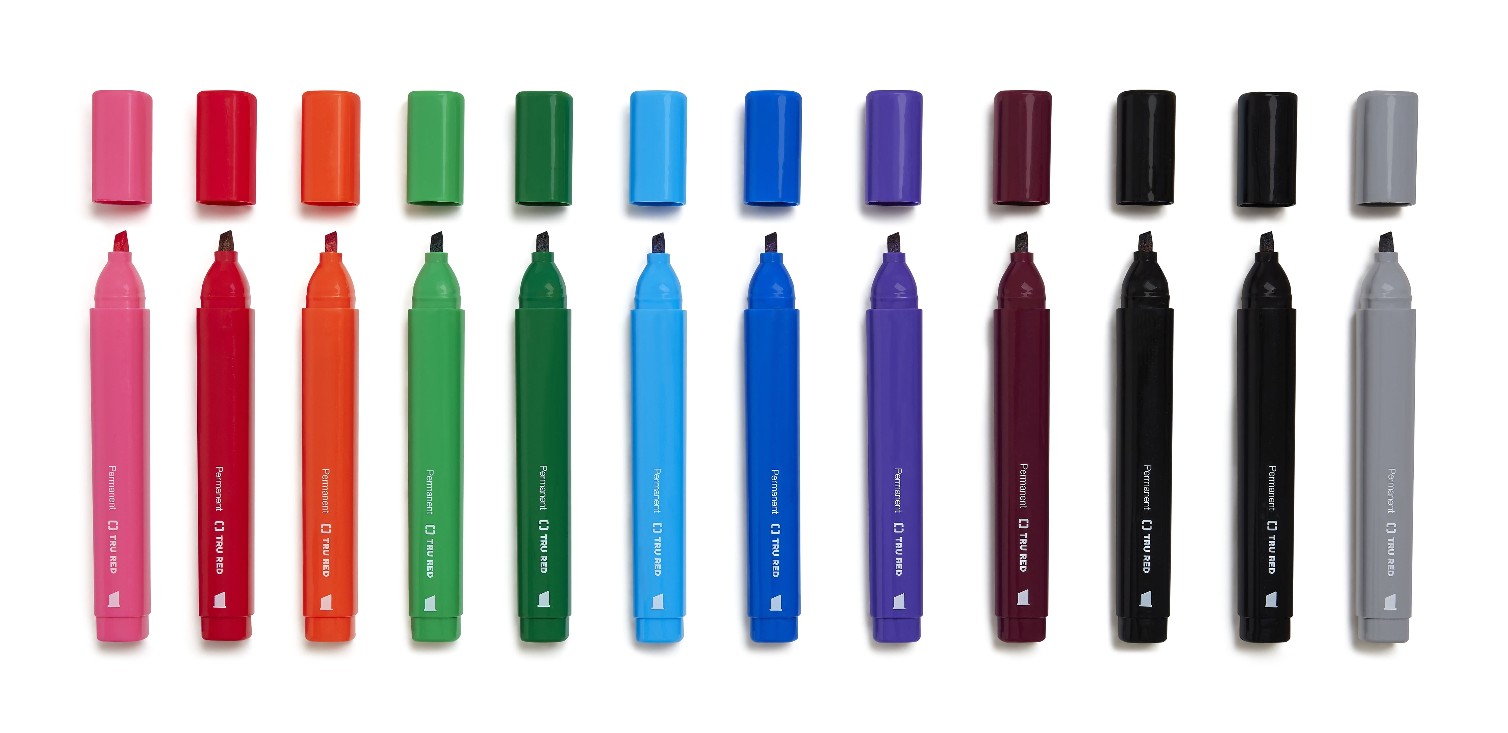 TRU RED Tank Permanent Markers Chisel Tip Assorted TR54529 - Walmart.com