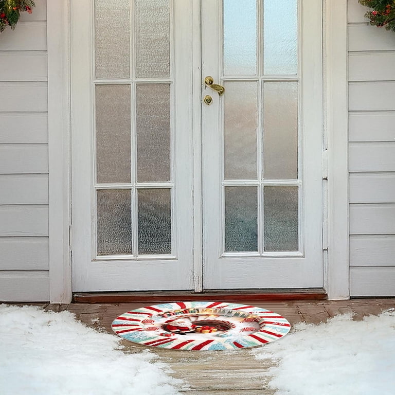 Christmas 3D Rug, Xmas Optical Illusion Rugs, Cute Round Floor Carpet ...