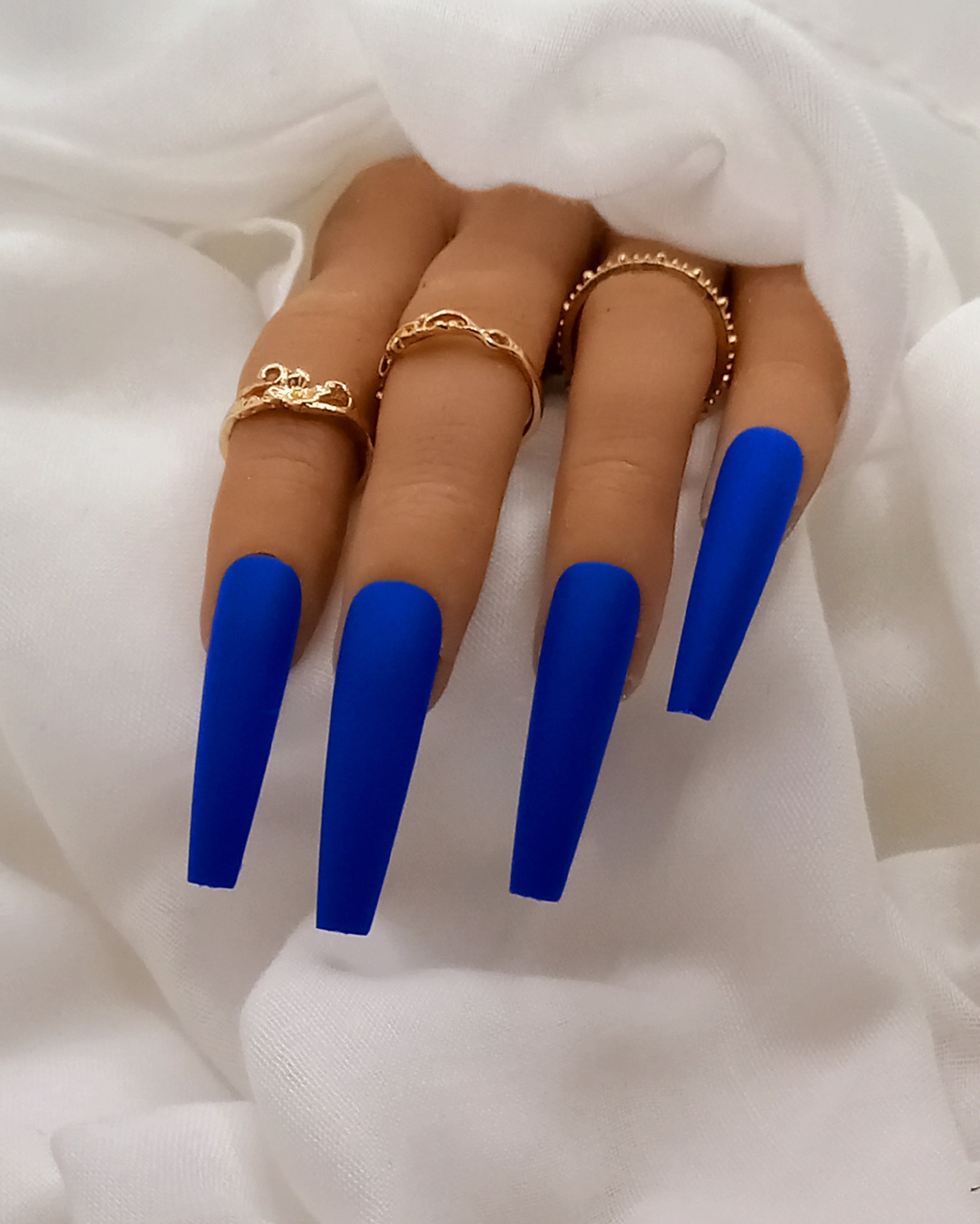 Lovely Claws Matte Royal Blue 2XL Press On Nail Set - Walmart.com
