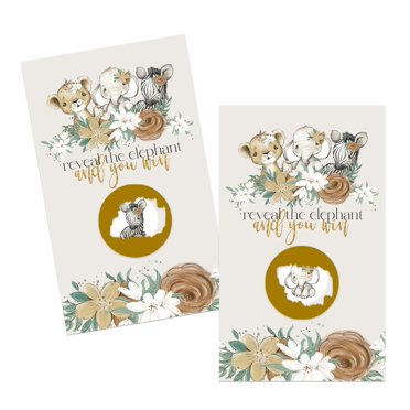 Jungle Animal Matching Game Cards for Baby Shower 25 Pack Guessing ...