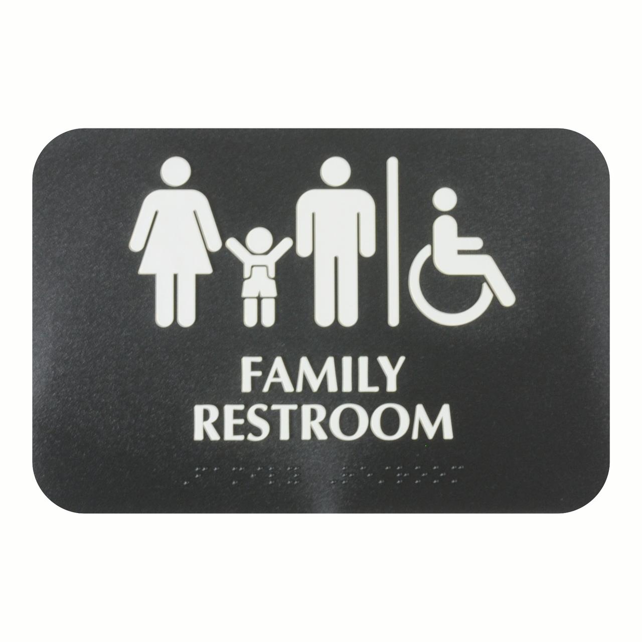 Excellante 9" x 6" information sign with braille, family restroom ...