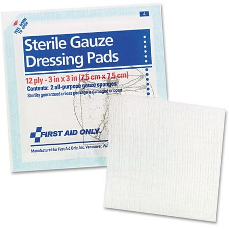 First Aid Only Sterile Gauze Dressing Pads, 5 count - Walmart.com