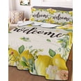 Country 3 Piece Quilt Bedding Set with 2 Pillow Shams, Welcome Yellow ...