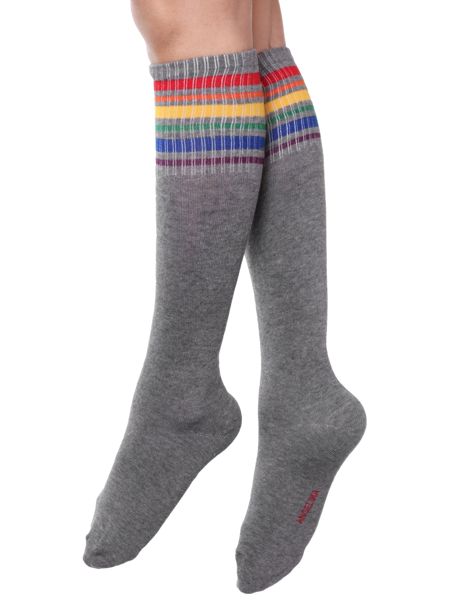 "Angelina Rainbow Knee High Socks (6-Pairs)" - Walmart.com