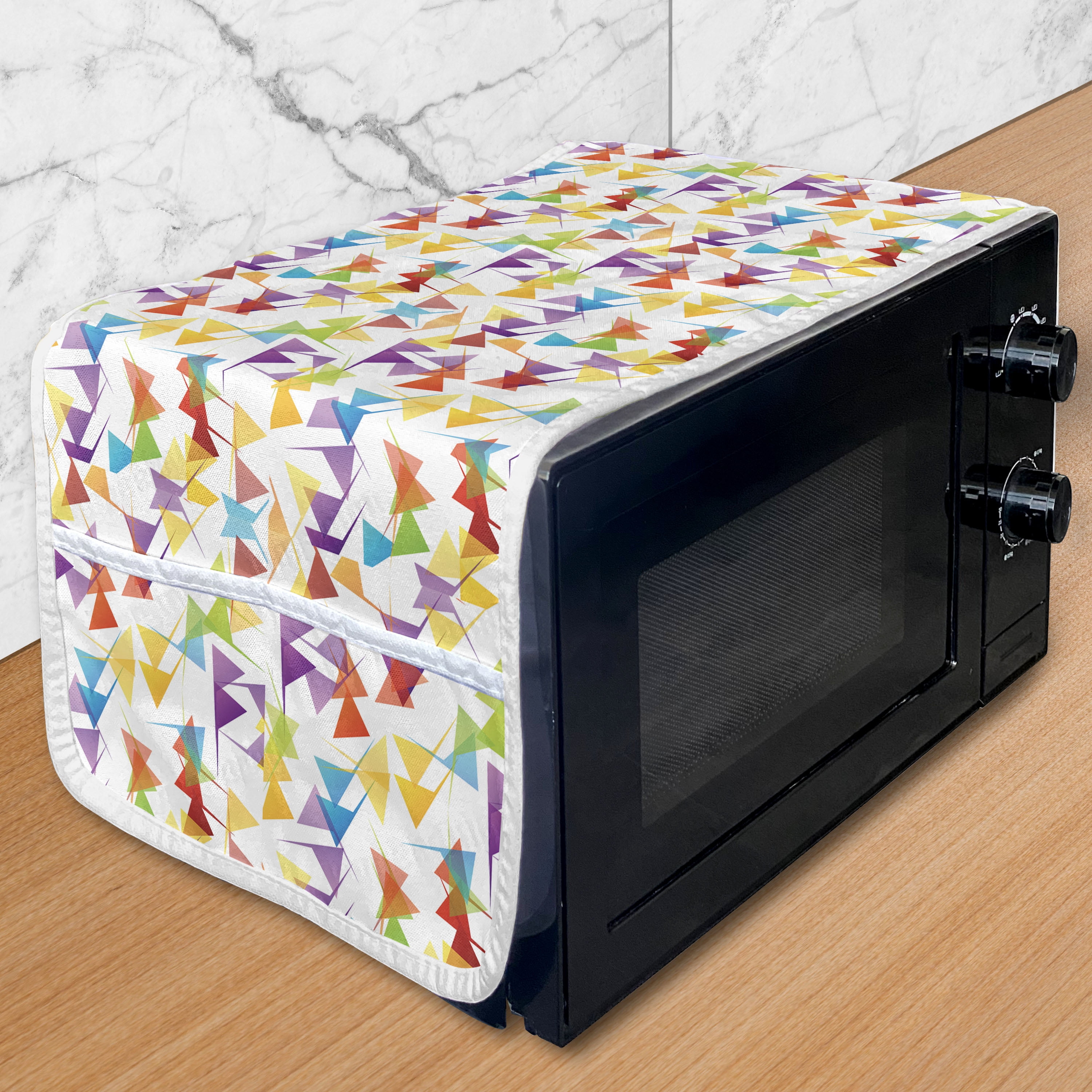 Colorful Microwave Oven Cover, Various Toned Flags in Triangle Shapes ...
