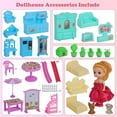 Dollhouse for Girl Kids, 285PCS 13 Rooms Doll House with light Strip ...