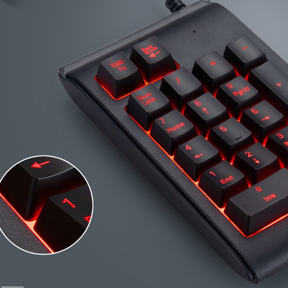 2018 USB Wired Numeric Keypad 19 Keys Mini Numpad Waterproof LED ...