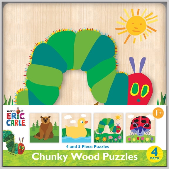MasterPieces Eric Carle Chunky Wood Puzzles 4 Pack for Kids - Walmart.com