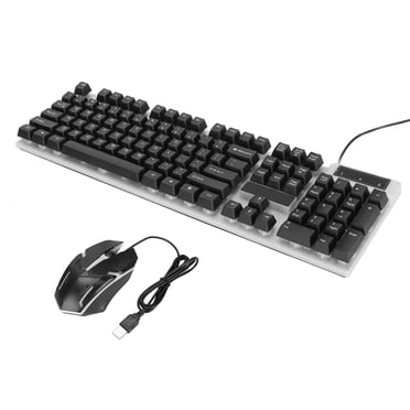 Rainbow Backlit Gaming Keyboard and Mouse Combo Set USB Keyboard RGB ...