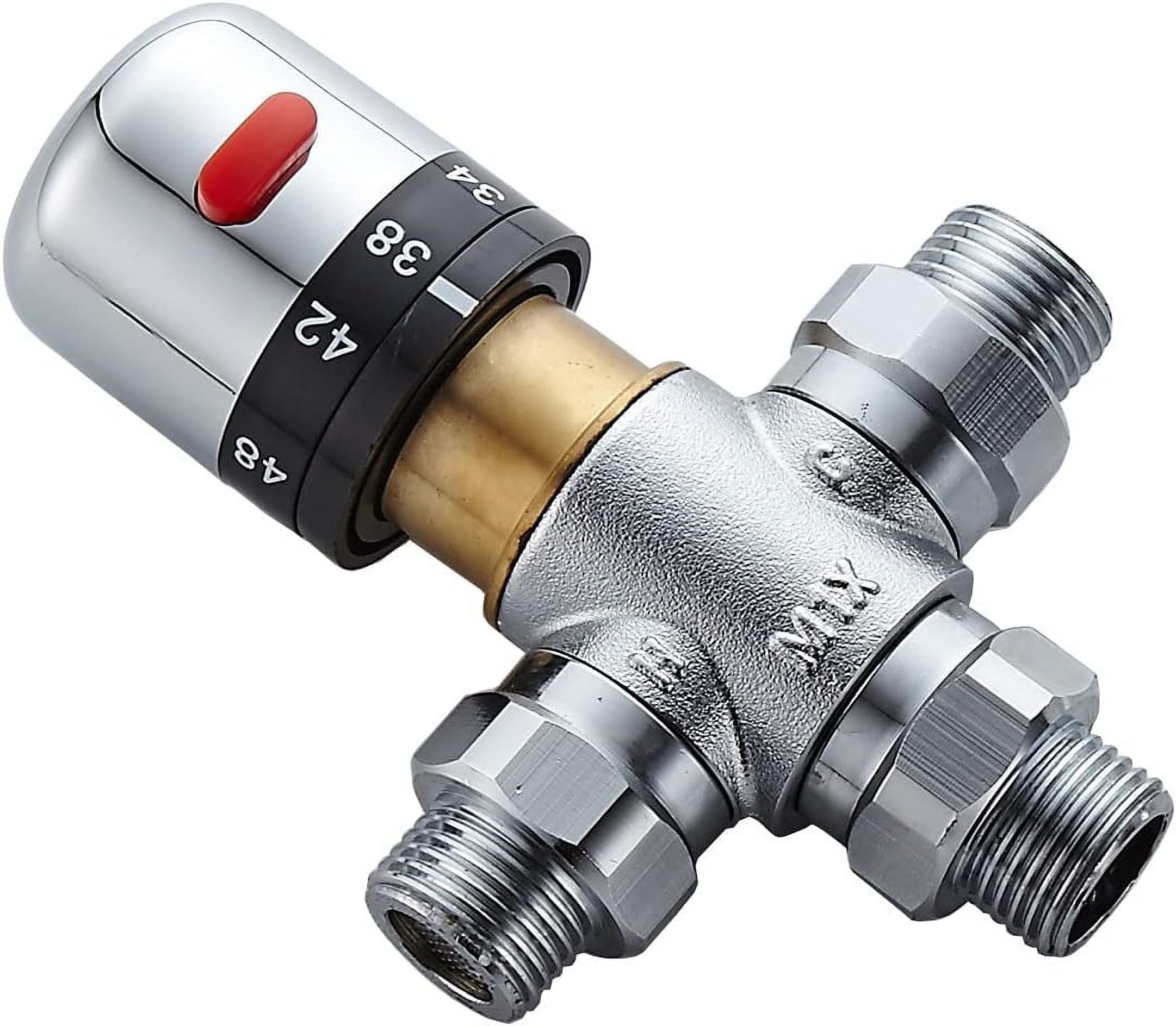 3-way thermostatic mixing valve, DN15 temperature control bathroom tap ...