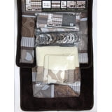 Zen Coffee 18-Piece Bathroom Set: 2 Rugs/Mats, 1 Fabric Curtain, 12 ...