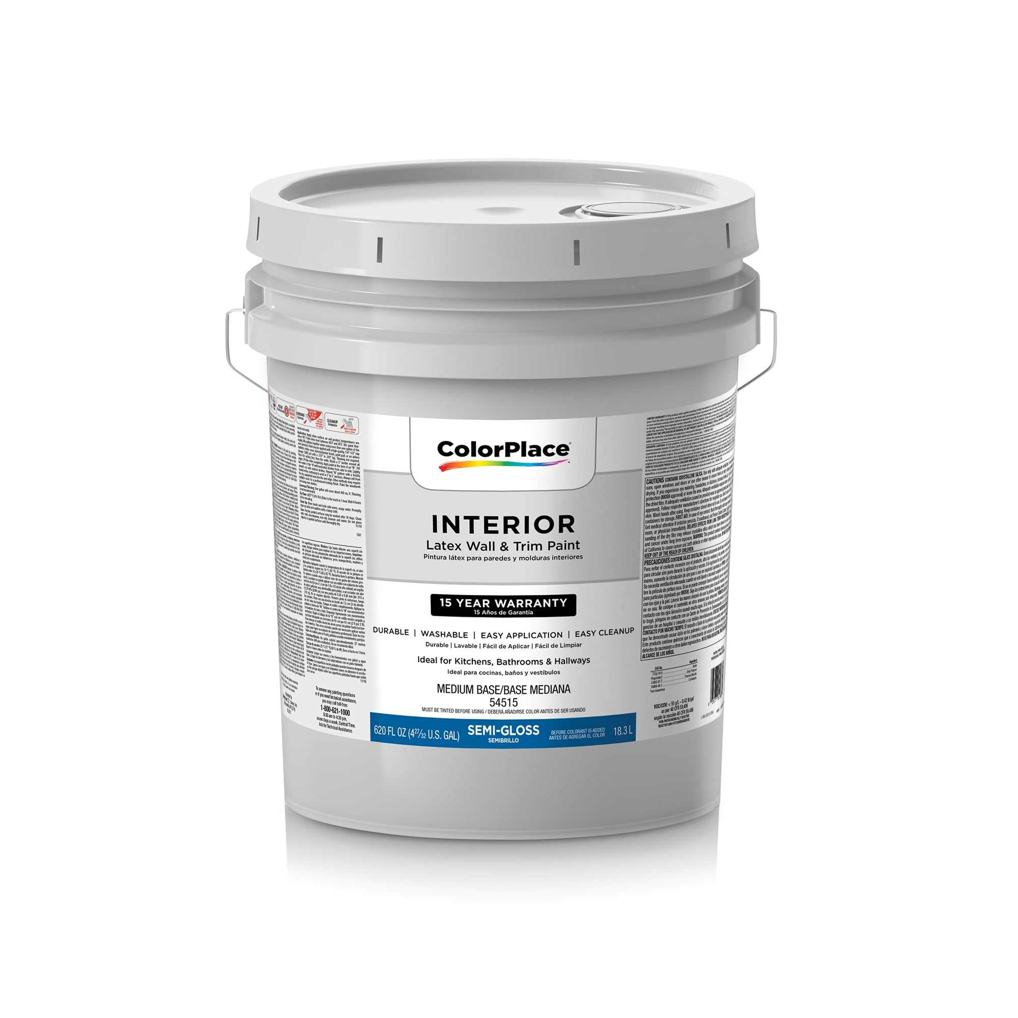 ColorPlace Medium Base Semi-Gloss Interior Paint, 5 gallon – Walmart ...