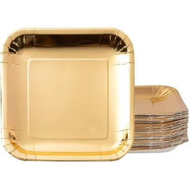 MaitianGuyou Disposable Gold Paper STF9 Plates - 40-Count Paper Plates ...