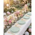 150PCS Green Plastic Party Plates Set - Sage Green with Gold Rim ...