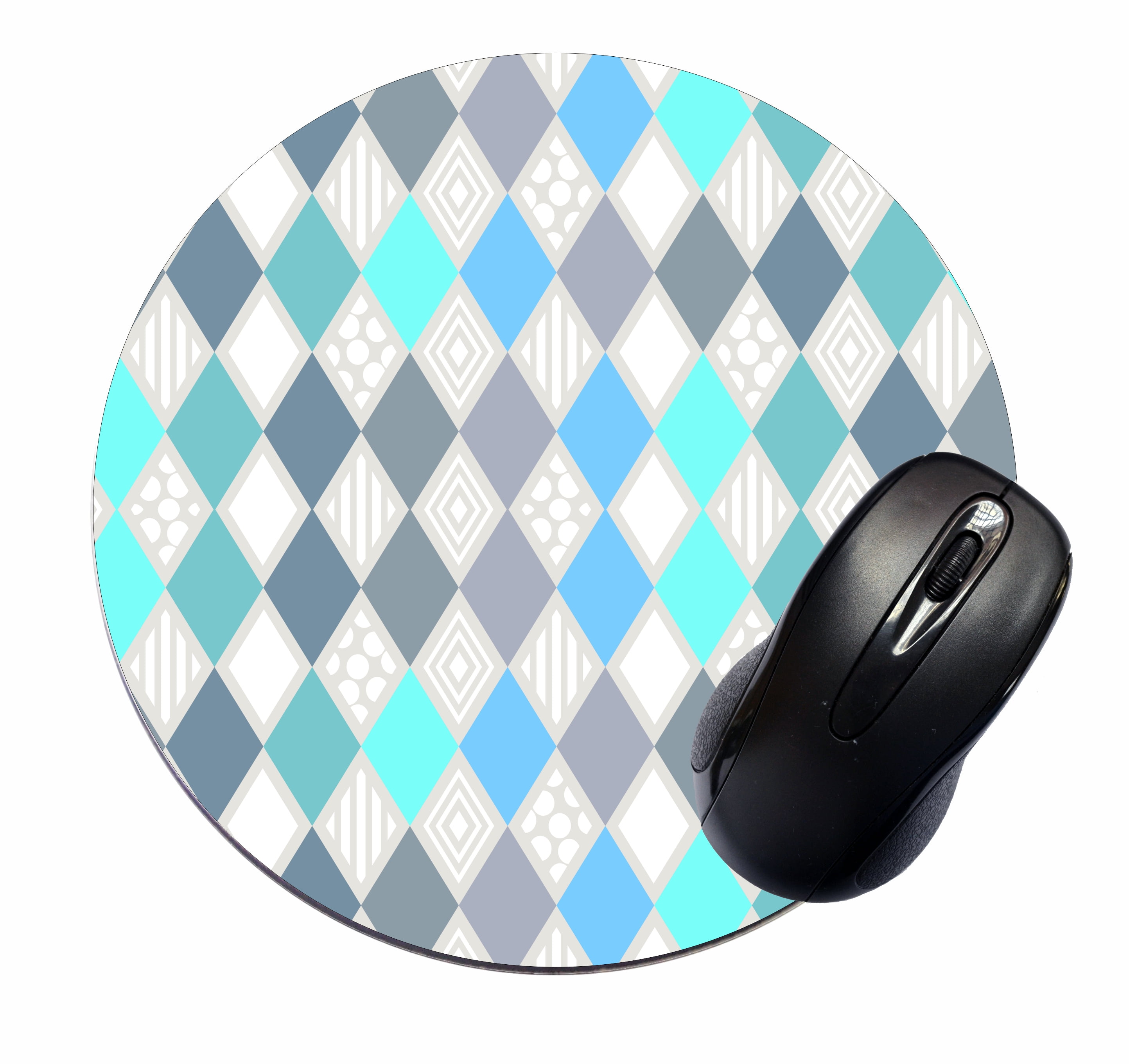 Mouse Mat Pad Mousepad Cute Desk Round Circle Mousemat Design Aqua Blue ...