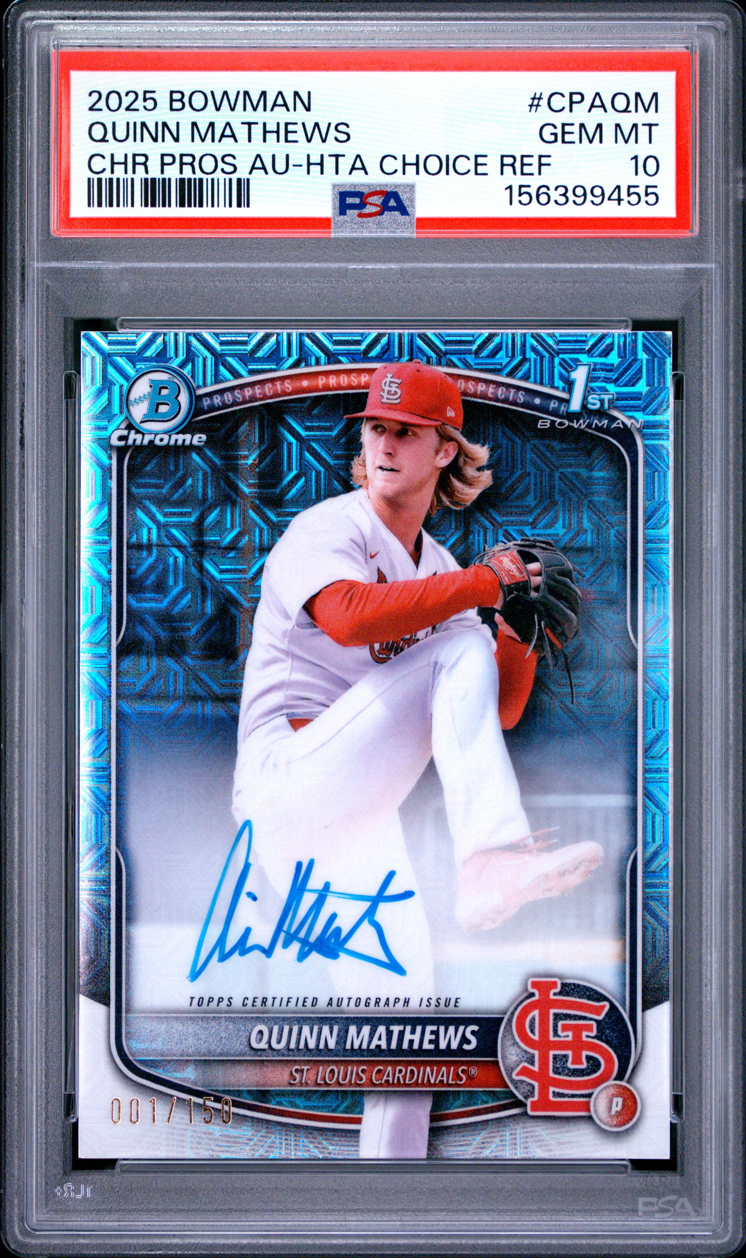 2025 Bowman Chrome Prospect Autographs Quinn Mathews #CPAQM Hta Choice ...