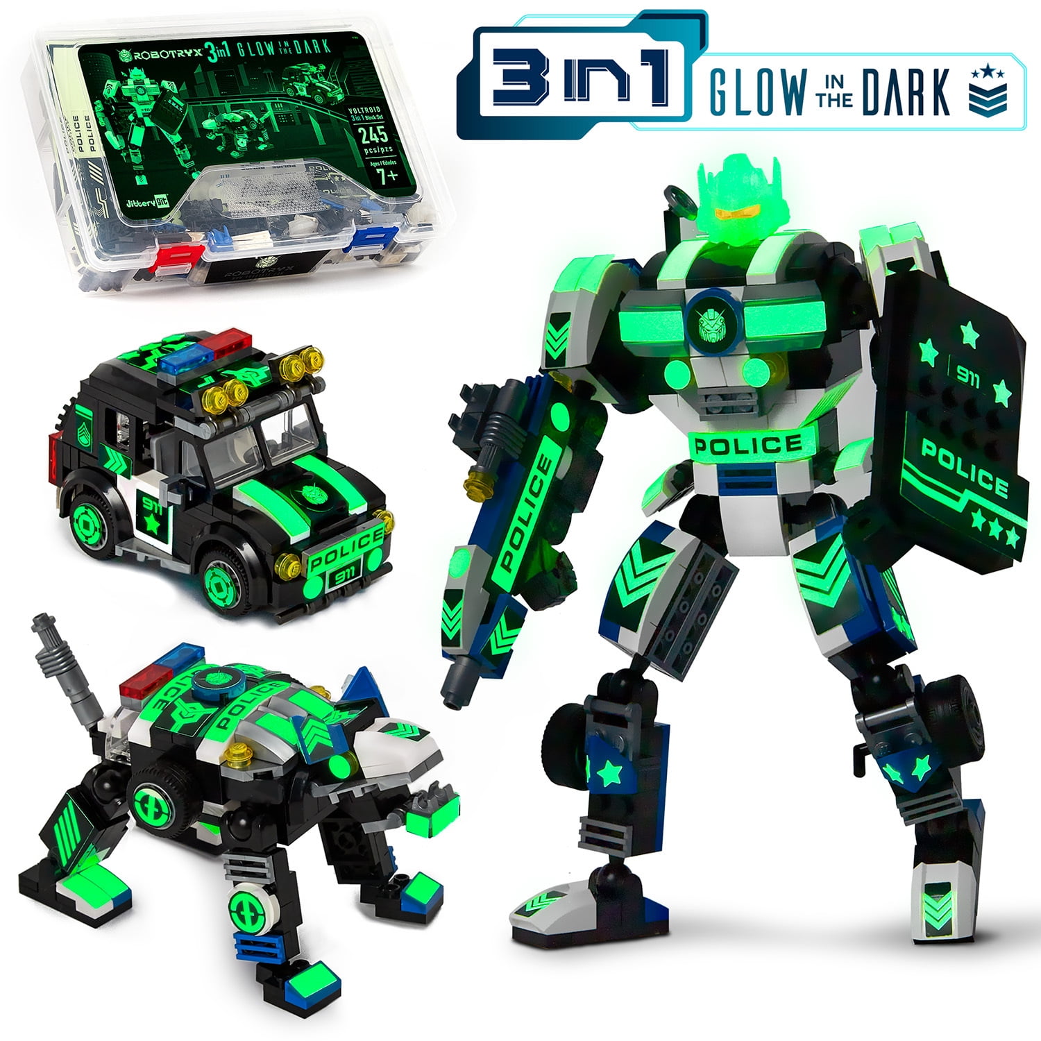 JitteryGit Robot Police STEM Building Toy For Boys Gift For Kids Ages jitterygit-robot-police-stem-building-toy-for-boys-gift-for-kids-ages