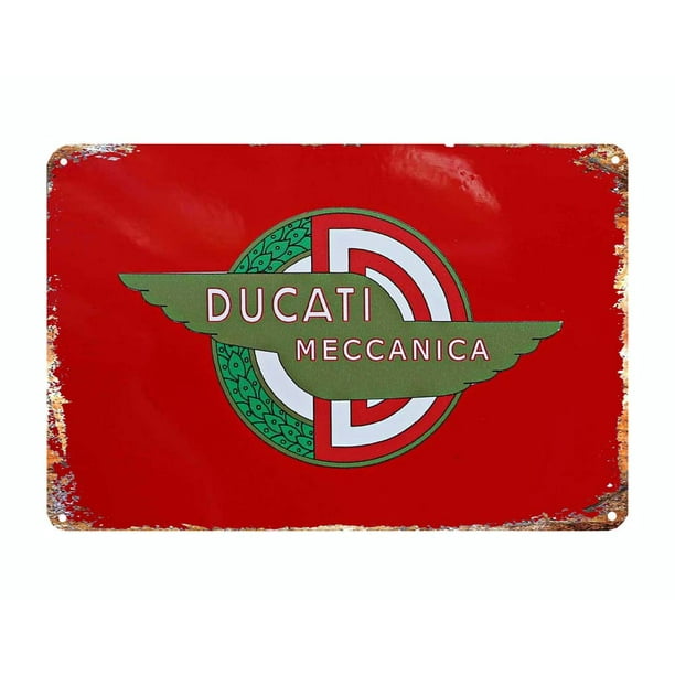 Ducati Meccanica motorcycle bike emblem metal tin sign vintage style ...