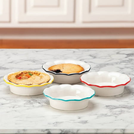 Ceramic Individual Pie Pans, Set of 4 by Home Marketplace - Walmart.com ...