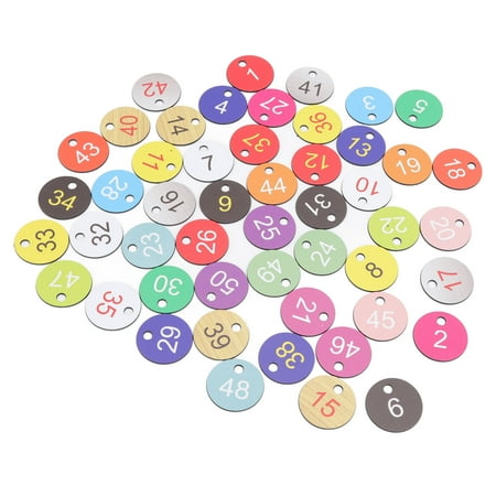 Number Tags, Round Number Labels Lightweight Plastic 50Pcs With Small ...