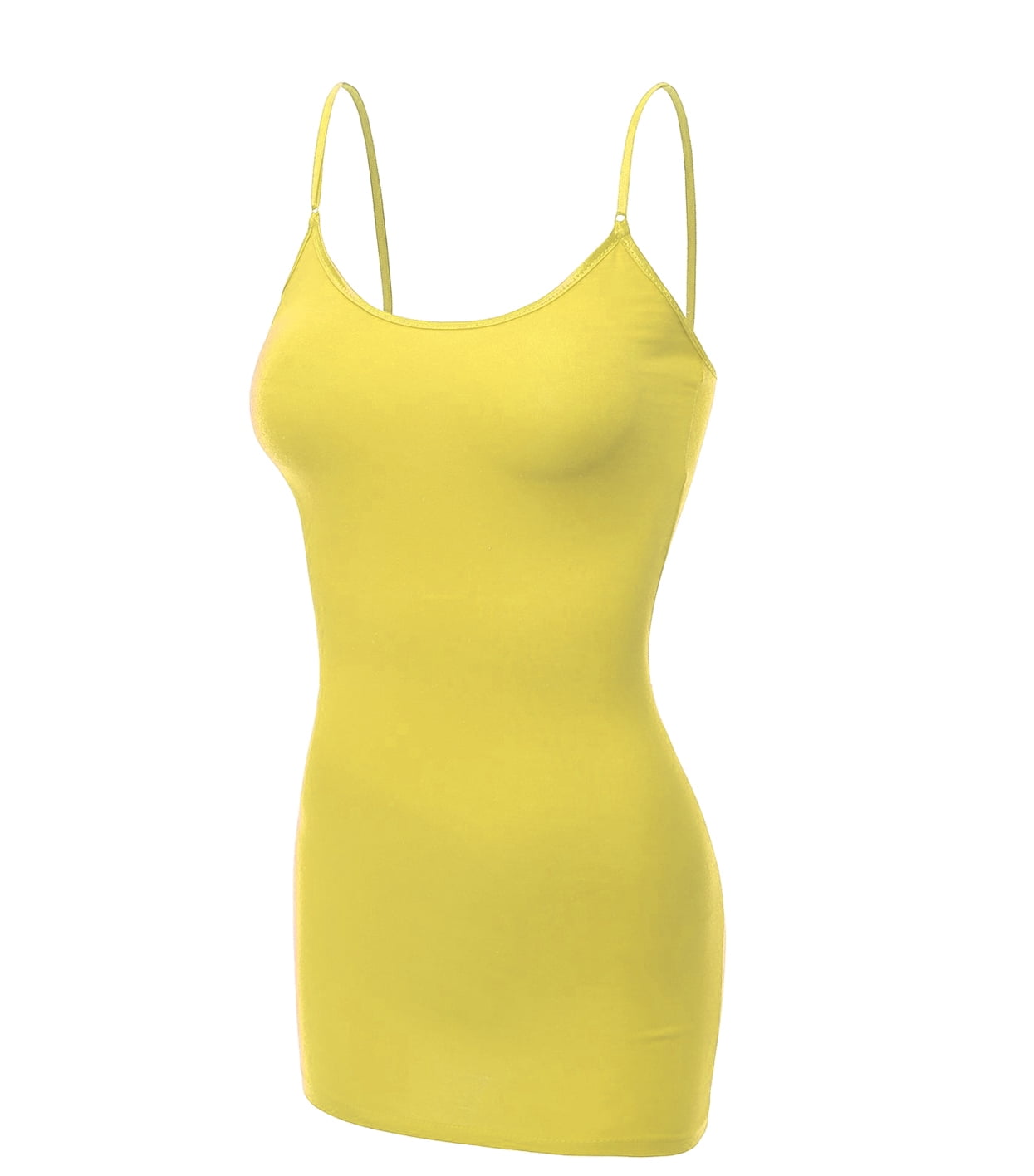 Emmalise Women's Basic Casual Long Camisole Cami Top Regular and Plus ...