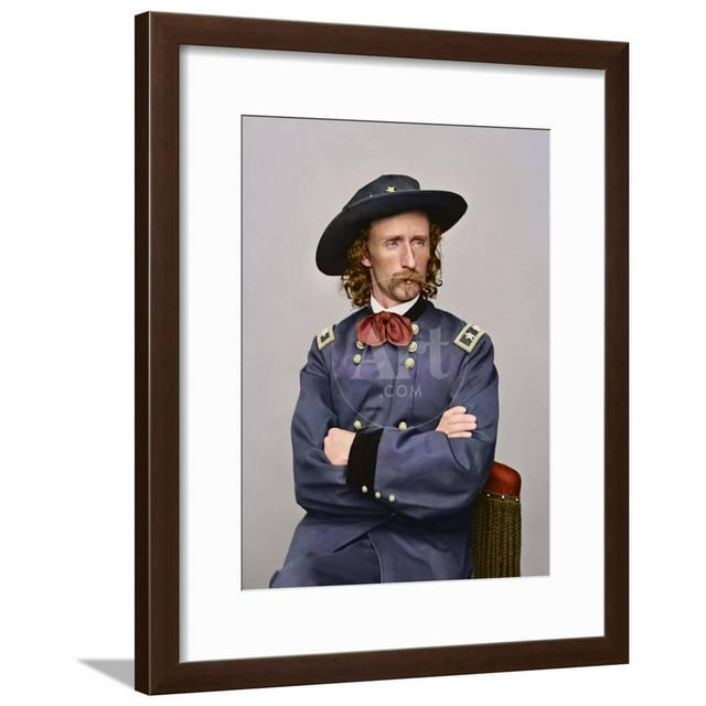 Civil War Portrait of Major General George Armstrong Custer, Framed Art ...