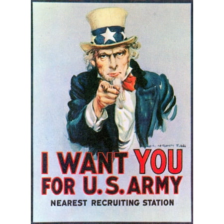 Uncle Sam 'I Want You' Army Recruitment Poster From World War I ...
