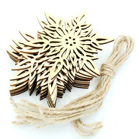 Hollow out Pendant Hanging Leaf Snowflake Log Wood Chip Art Craft ...