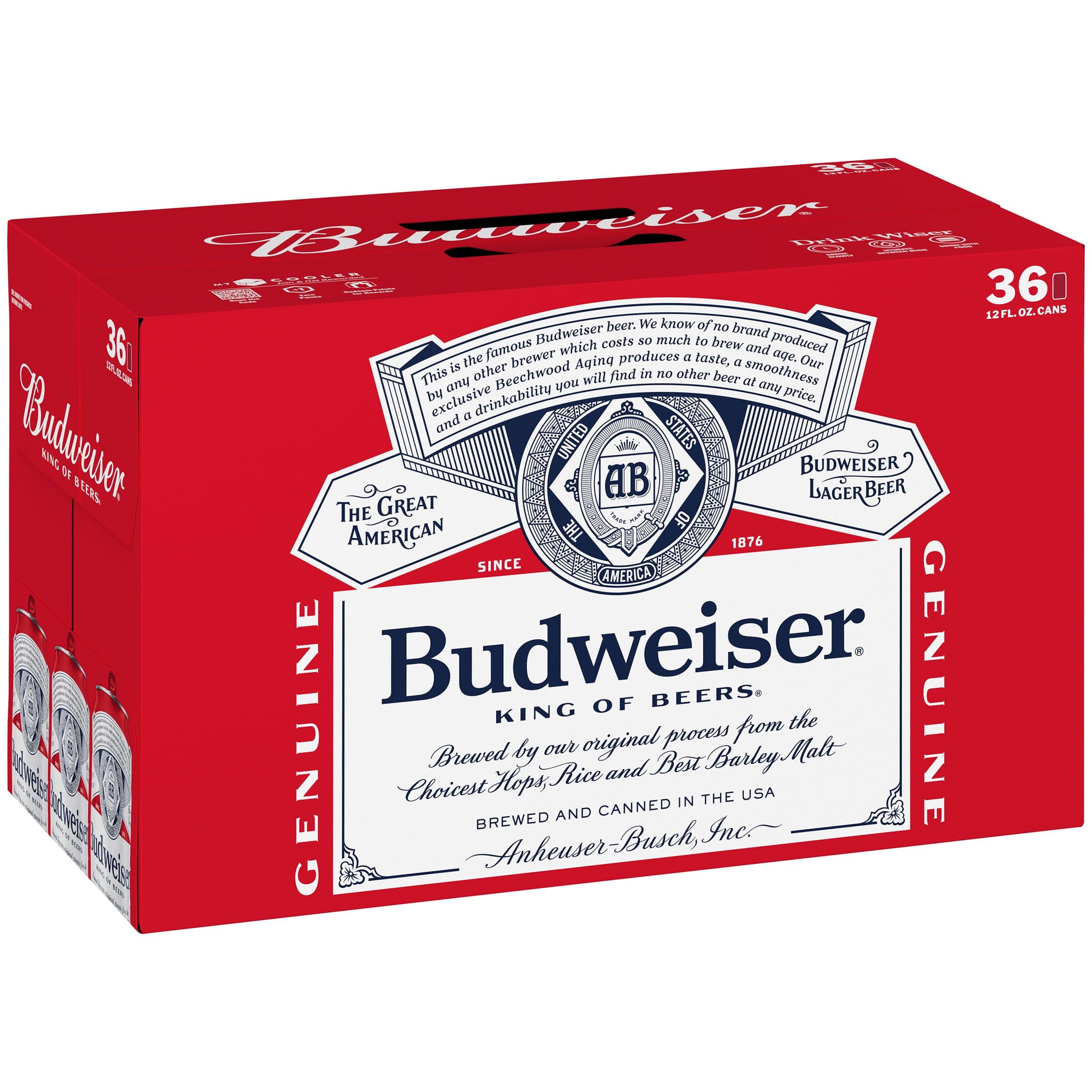 Buy Budweiser Beer, 36 Pack 12 fl. oz. Cans, 5.0% ABV Online at Lowest ...