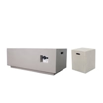 Leo Outdoor 40,000 BTU Rectangular Light Weight Concrete Gas Burning ...