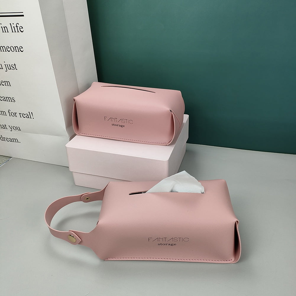 Hanging Car Tissue Box Foldable Tissue Holder PU Leather Tissue Paper ...