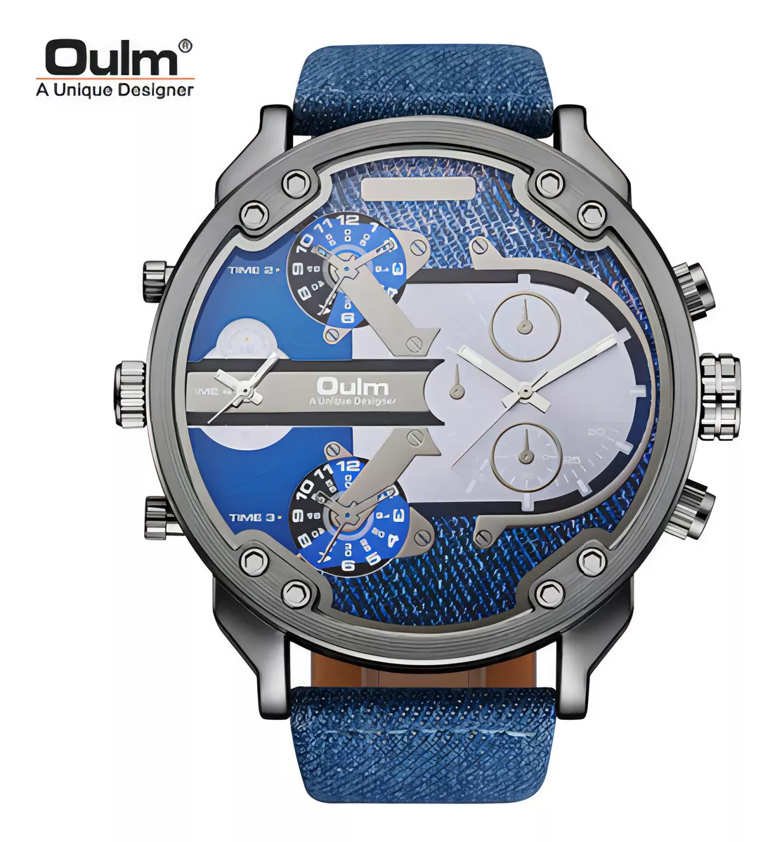 Relojes Impermeables De Cuero De Cuarzo Oulm Para Hombre Color Del ...