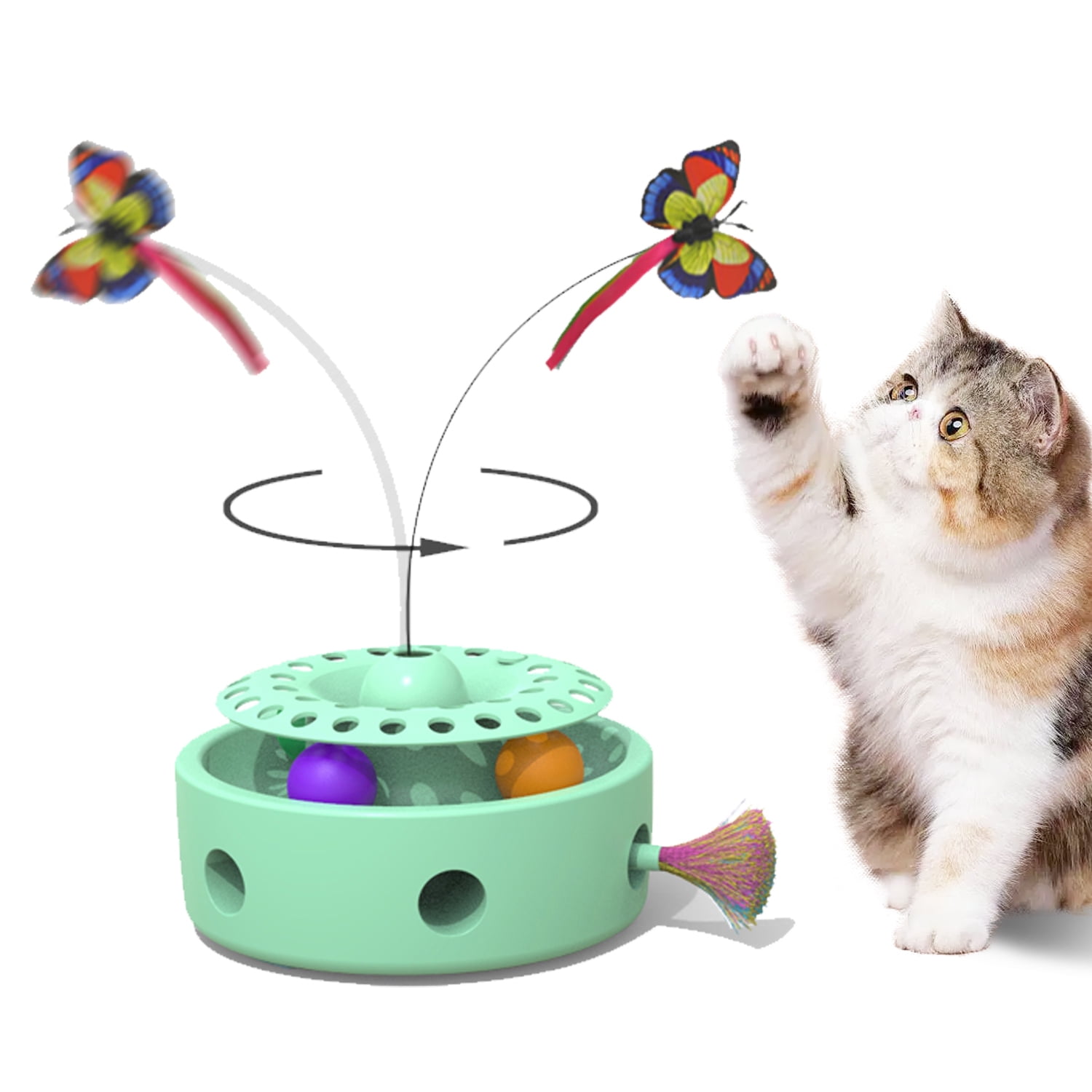 BreaDeep Cat Toys 3-in-1 Smart Interactive Electronic Kitten Toy ...