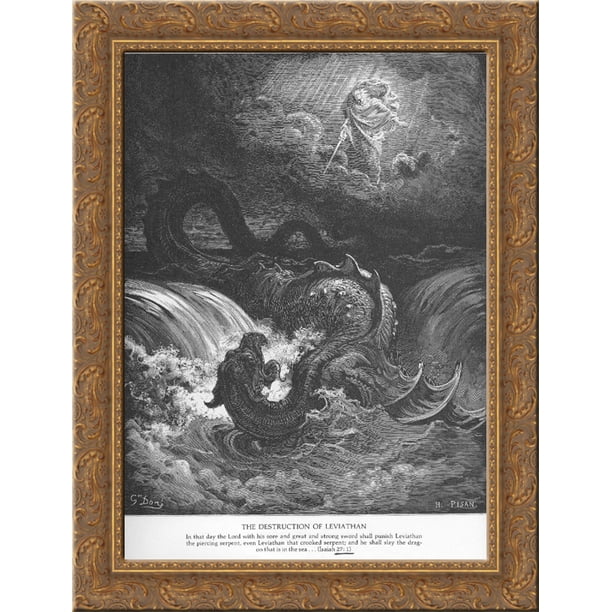 The Destruction of Leviathan 24x18 Gold Ornate Wood Framed Canvas Art ...