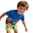 Bainana Boys Short Sleeve Swimwear Cartoon Print Crew Neck Short ...
