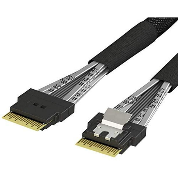 LINKUP Slim SAS SFF-8654 4i Straight to SFF-8654 4i Straight 24Gbps ...