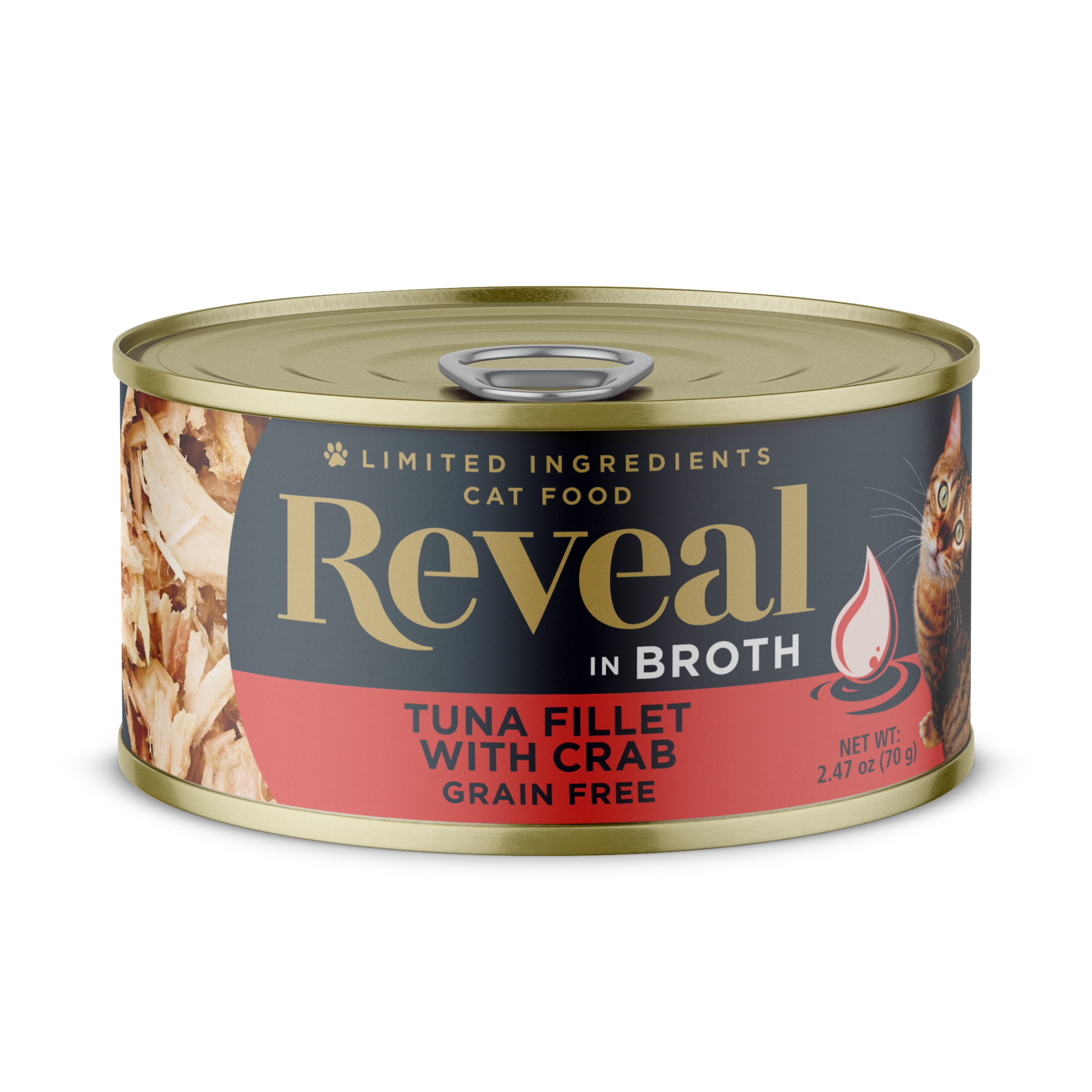 Reveal Natural Wet Cat Food, Tuna Fillet with Crab in Broth, 2.47 oz ...