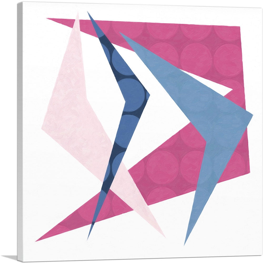 ARTCANVAS Mid-Century Modern Pink and Blue Boomerangs Canvas Art Print ...