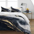 4 Piece Duvet Cover Set Queen, Abstract Gradient Black Texture Soft ...
